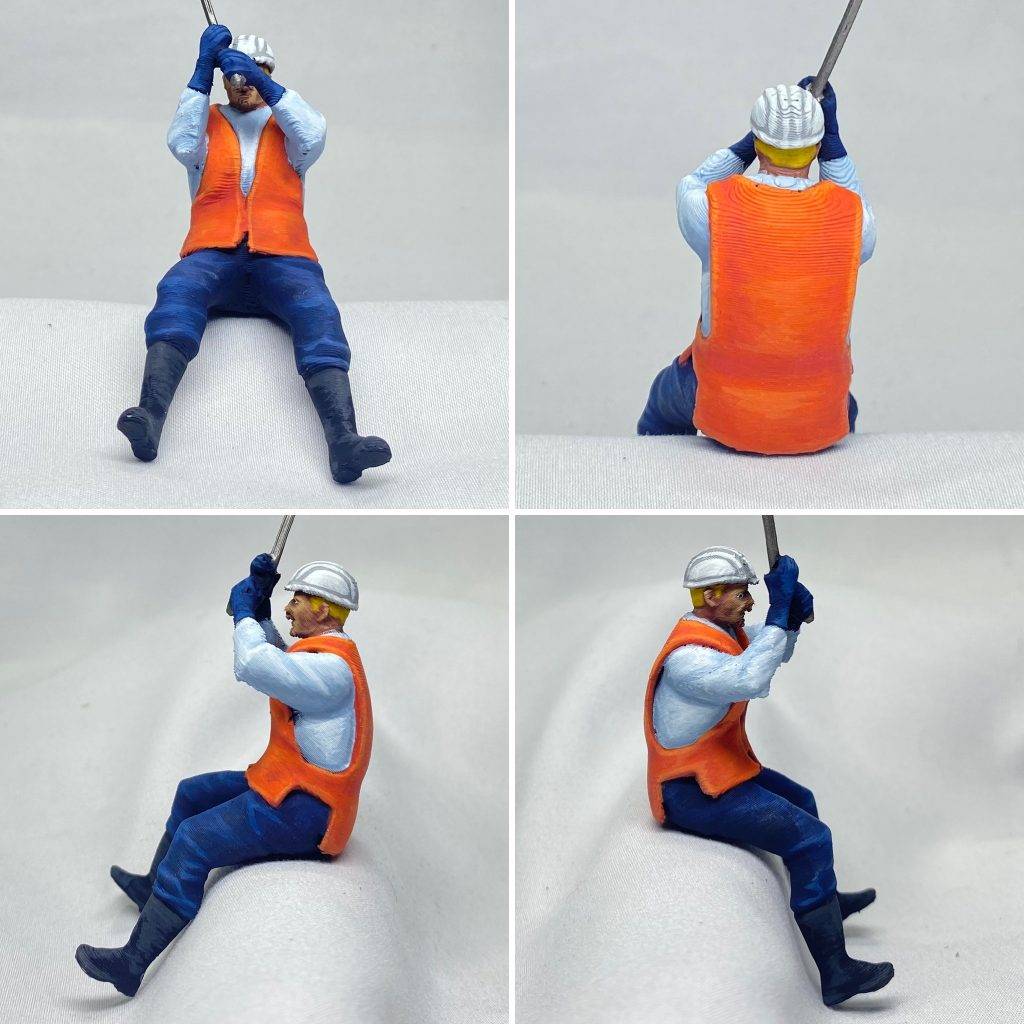 Railway worker Digging 350 G Gauge 70mm Scale 1.24 - 3DCLEVER